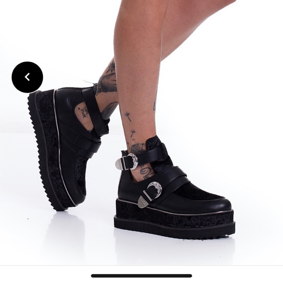 Killstar | Shoes | Killstar Oracle Creepers Moon Buckles Velvet Top ...